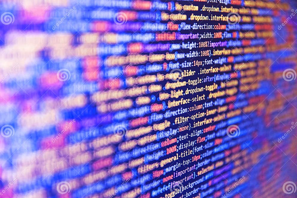 Programming Code Abstract Background Screen of Software. Program ...