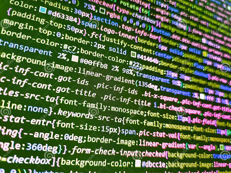 Programming Code Abstract Sc Computer Script Coding Source Code On Desktop Monitor Photo Of