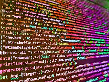 Programming Code Abstract Screen of Software Developer. it Business ...