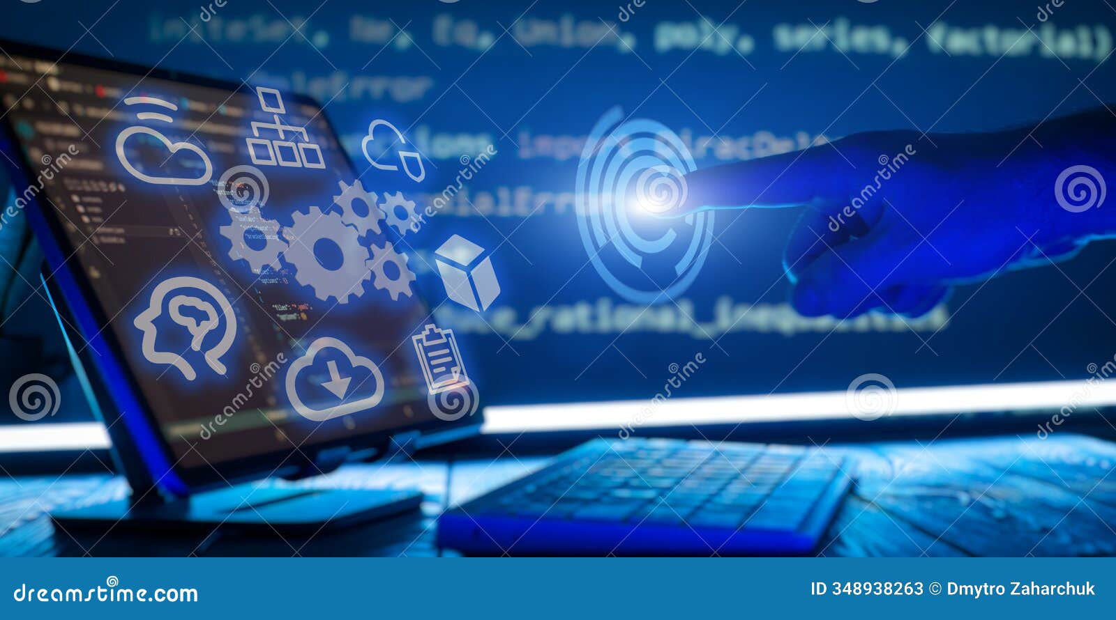 Programming Code Abstract Screen Of Software Developer Coding Script Text On Screen Stock