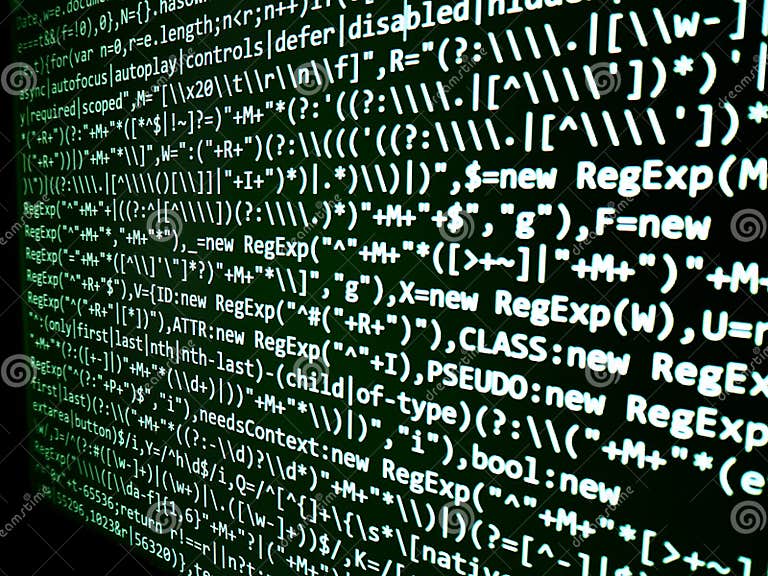 Programming Code Abstract Screen of Software Developer. Computer Stock ...