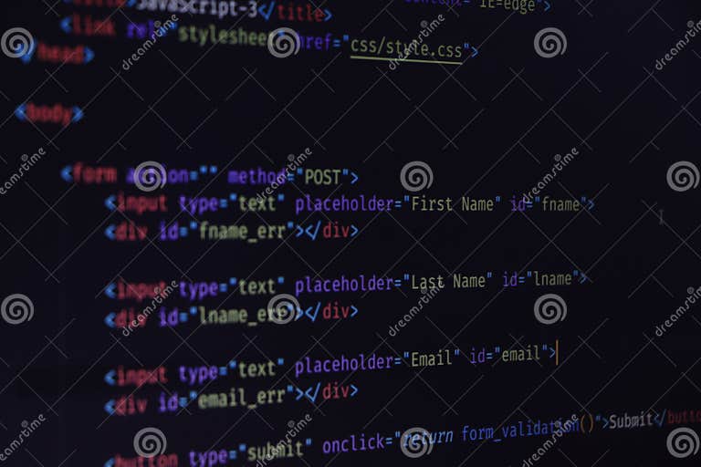 Programming Code Abstract Screen of Software Developer. Computer Script ...