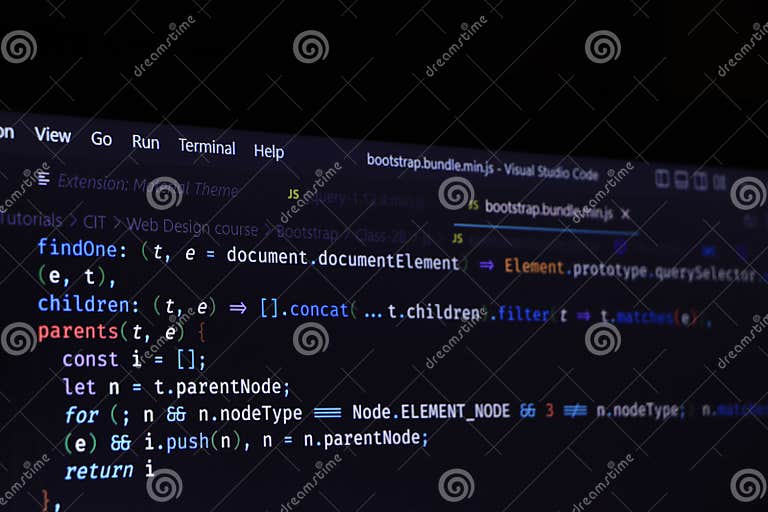 Programming Code Abstract Screen of Software Developer. Computer Script ...