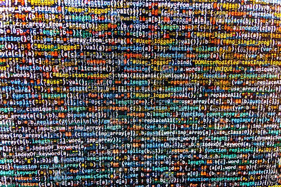 Programming Code Abstract Screen of Software Developer. Stock Photo ...