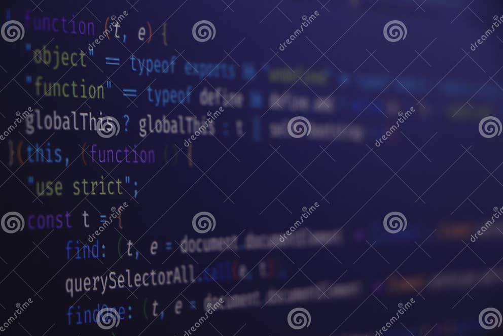 Programming Code Abstract Screen of Software Developer. Computer Script ...