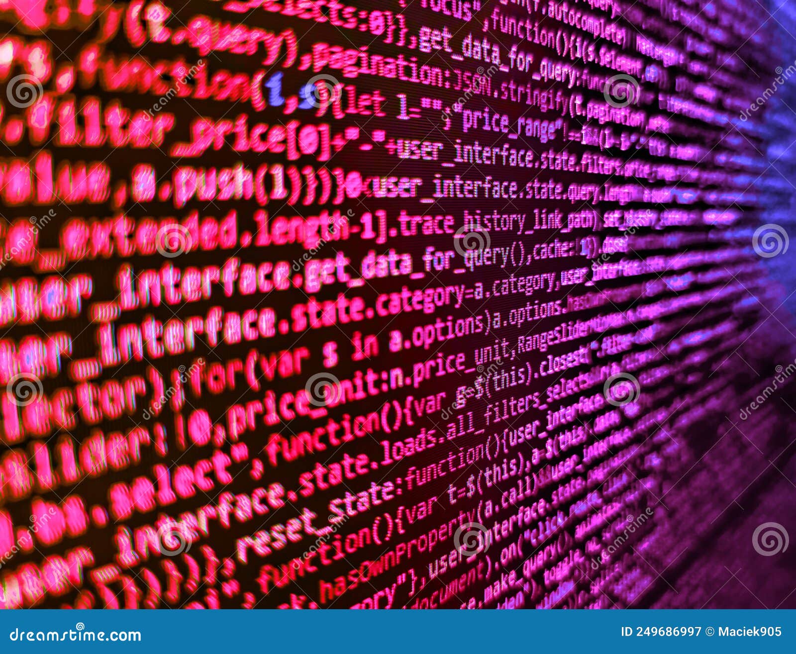 Programming Code Abstract Screen Of Software Developer Programming Source Code Abstract Screen