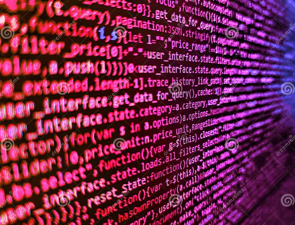 Programming Code Abstract Screen Of Software Developer Programming Source Code Abstract Screen