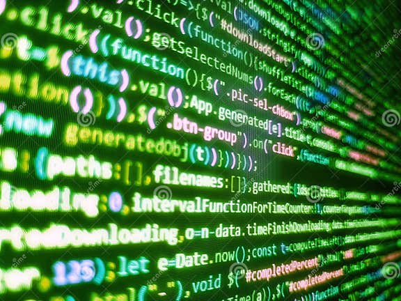Programming Code Abstract Screen of Software Developer. Technology Background. Hacker Breaching ...