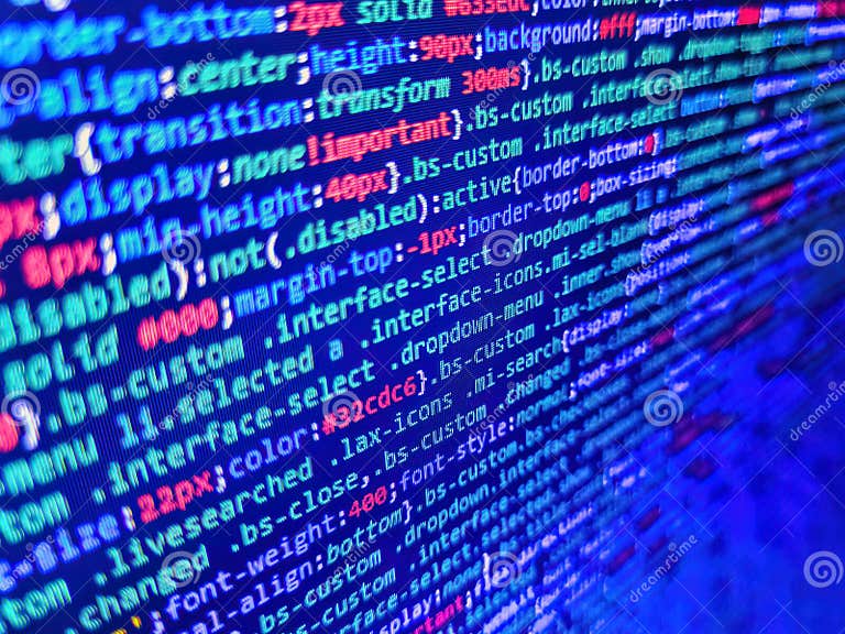 Programming Code Abstract Screen of Software Developer. Abstract Screen ...