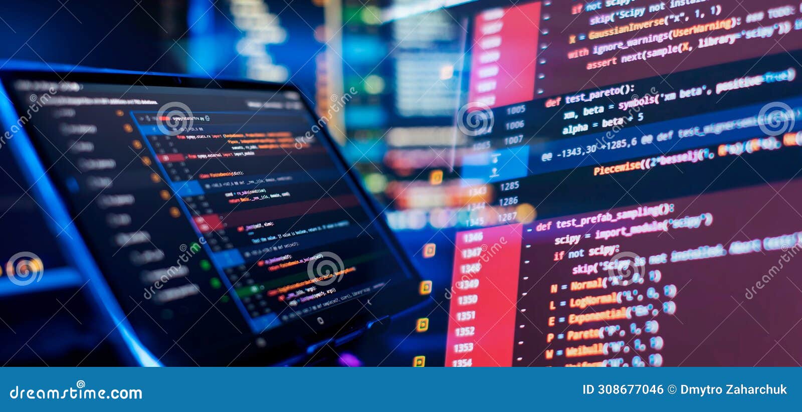 Programming Code Abstract Screen Of Software Developer Working 6077