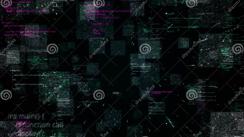 Programming Code Abstract Technology Background, Seamless Loop. Animation. Digital Code Lines on ...