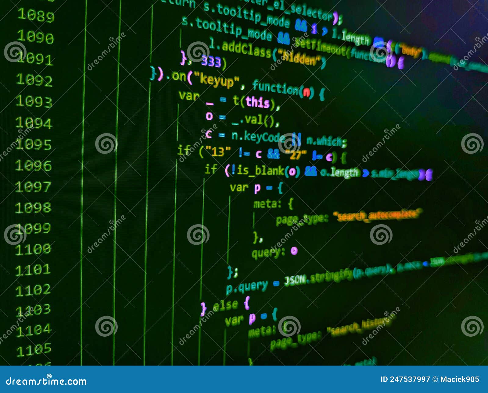 Programming Code Abstract Technology Background Of Software Developer And Computer Script Big