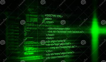 HTML Code Programming Software Background. 3D Render Stock Illustration ...
