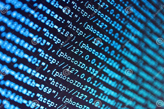Programming Code Abstract Technology. Digital Binary Data on Computer ...