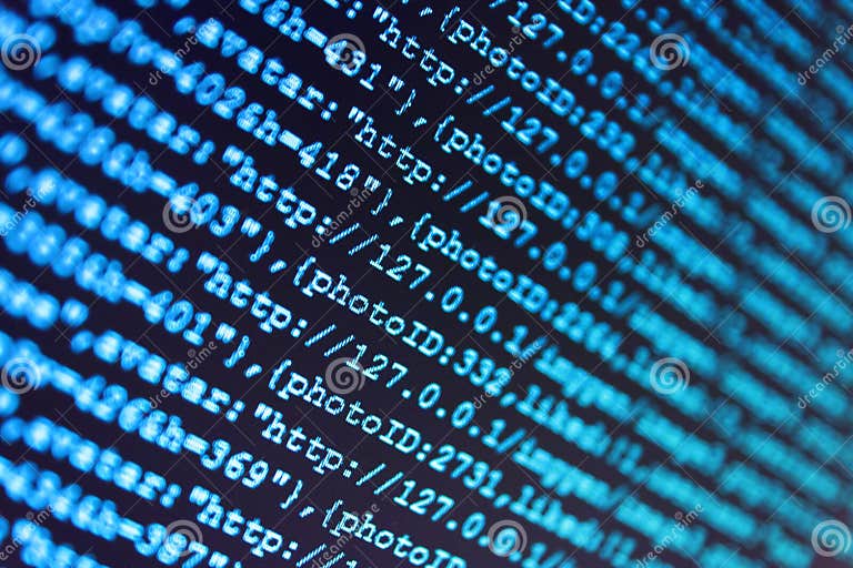 Programming Code Abstract Technology. Digital Binary Data on Computer ...