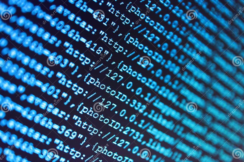 Programming Code Abstract Technology. Digital Binary Data on Computer ...