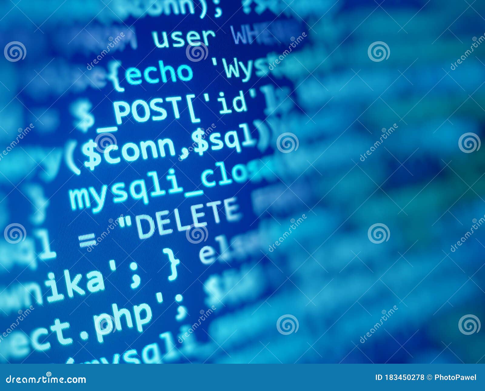 It Coding On Monitor Screen Developing Programming Binary Code Binary Computer Code Background