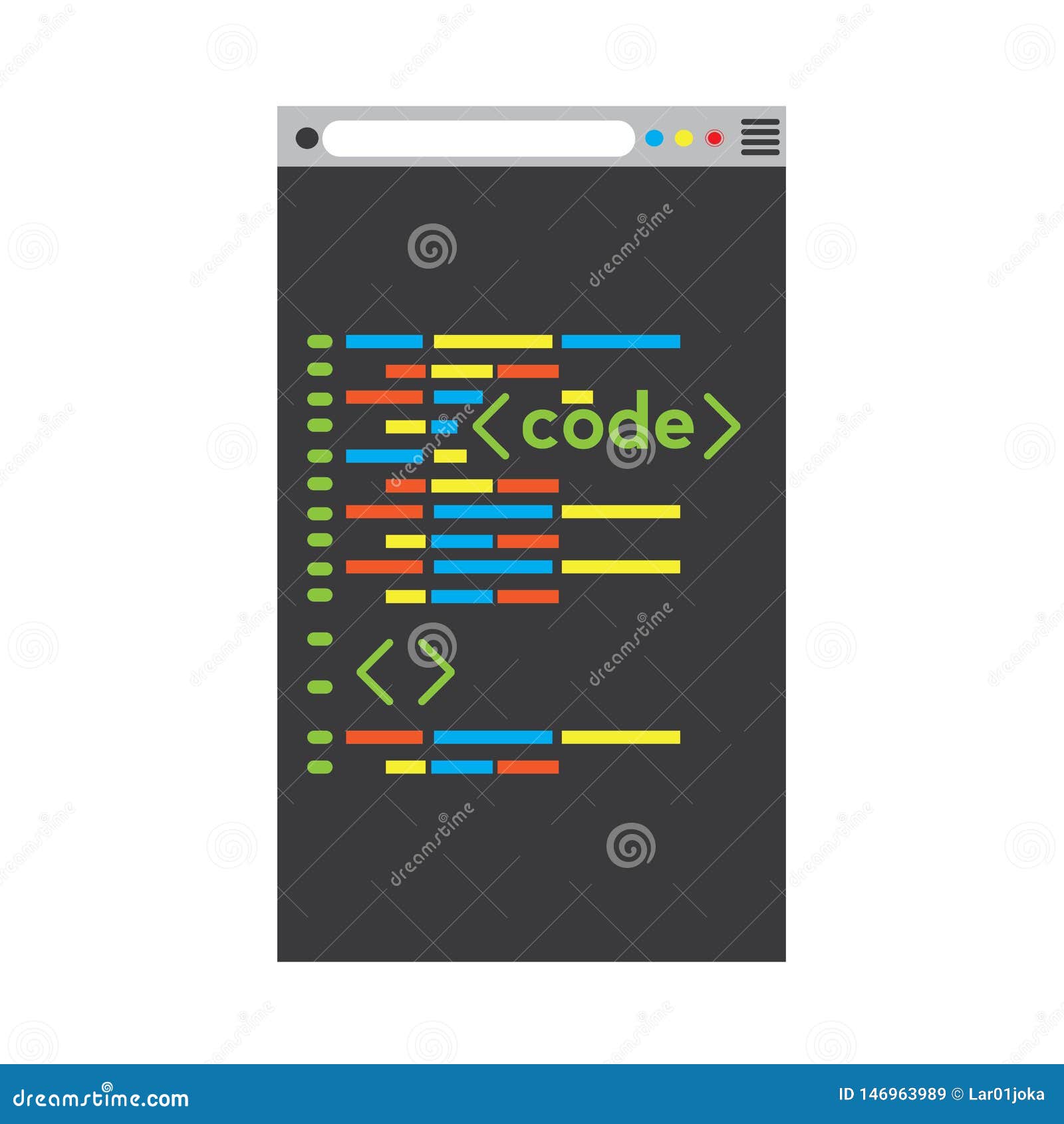 Programming Code on a Browser Window Stock Vector - Illustration of ...