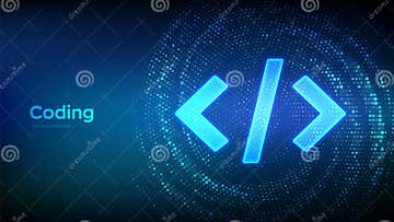 Programming Code. Coding or Hacker Background. Programming Code Icon Made with Binary Code Stock ...