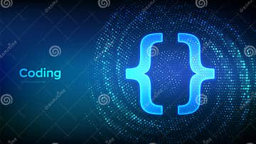 Programming Code. Coding or Hacker Background. Programming Code Icon ...