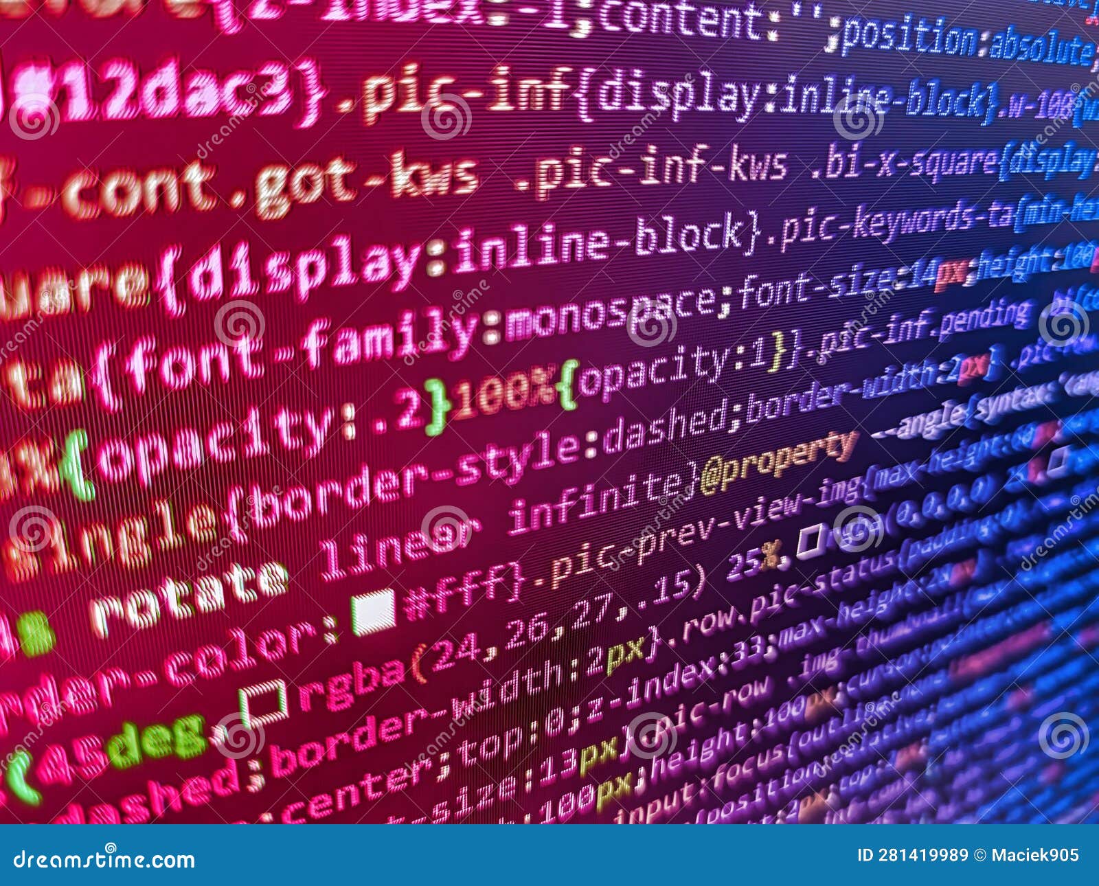 Programming Code On Computer Monit Seo Concepts For Better Serp