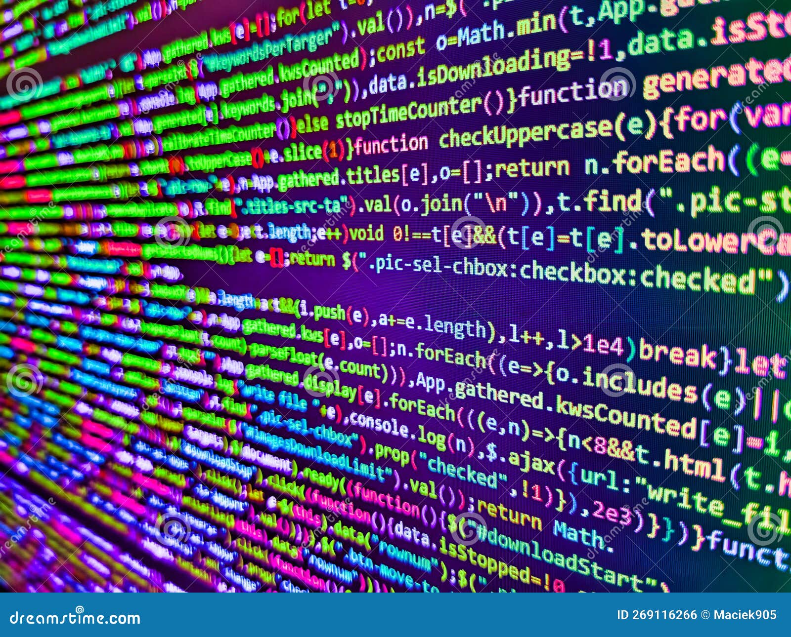 Programming Code on Computer Monitor. Art Design Website Digital Page ...