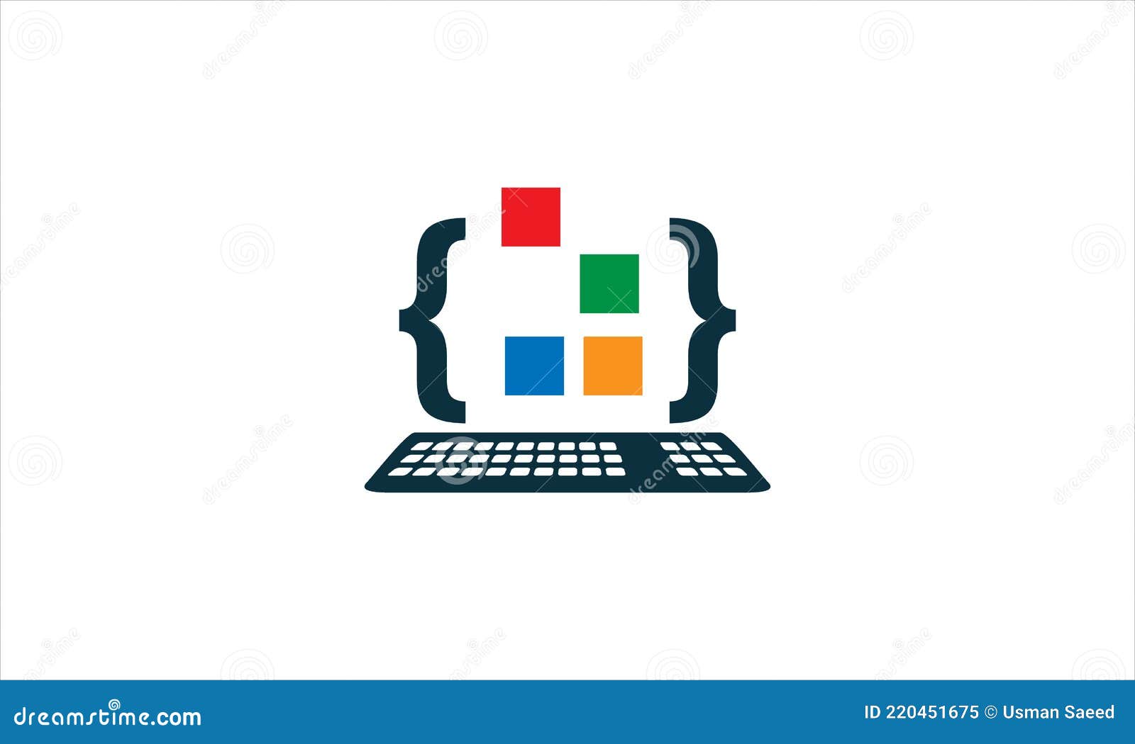 Programming Code and Computer Monitor Logo Template Coding School ...