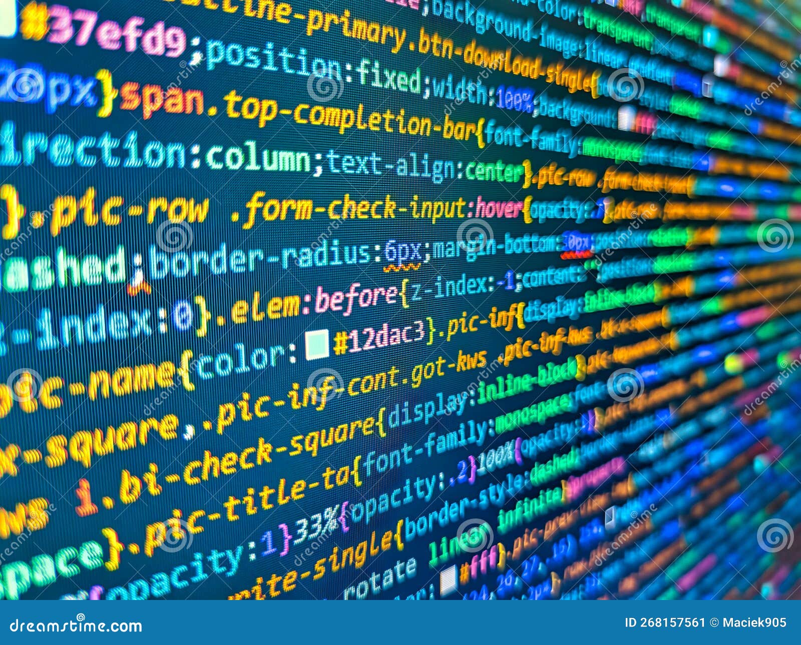 Programming Code On Computer Screen Abstract Computer Script Code