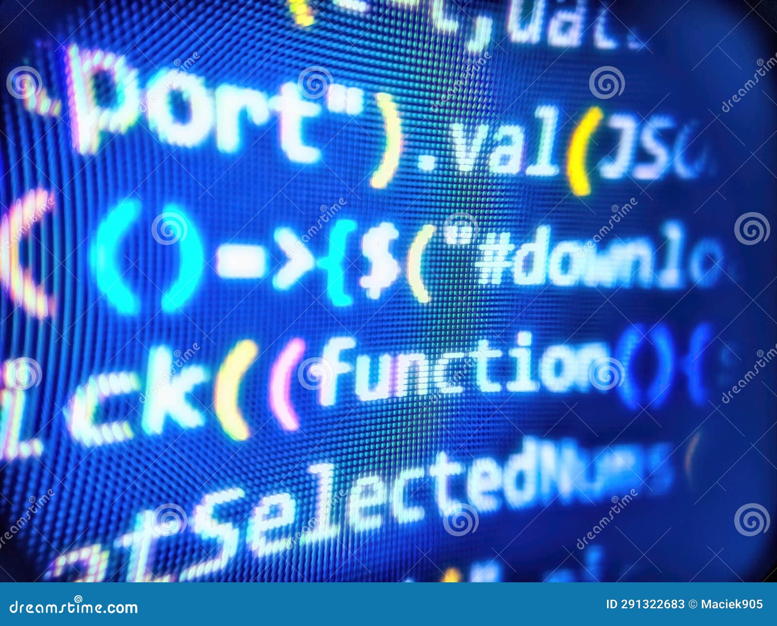 Programming Code On Computer Screen Big Data Storage And Cloud Computing Representation