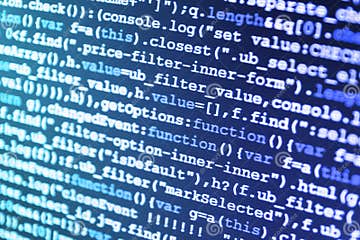 Programming Code on Computer Screen. Stock Image - Image of modern ...