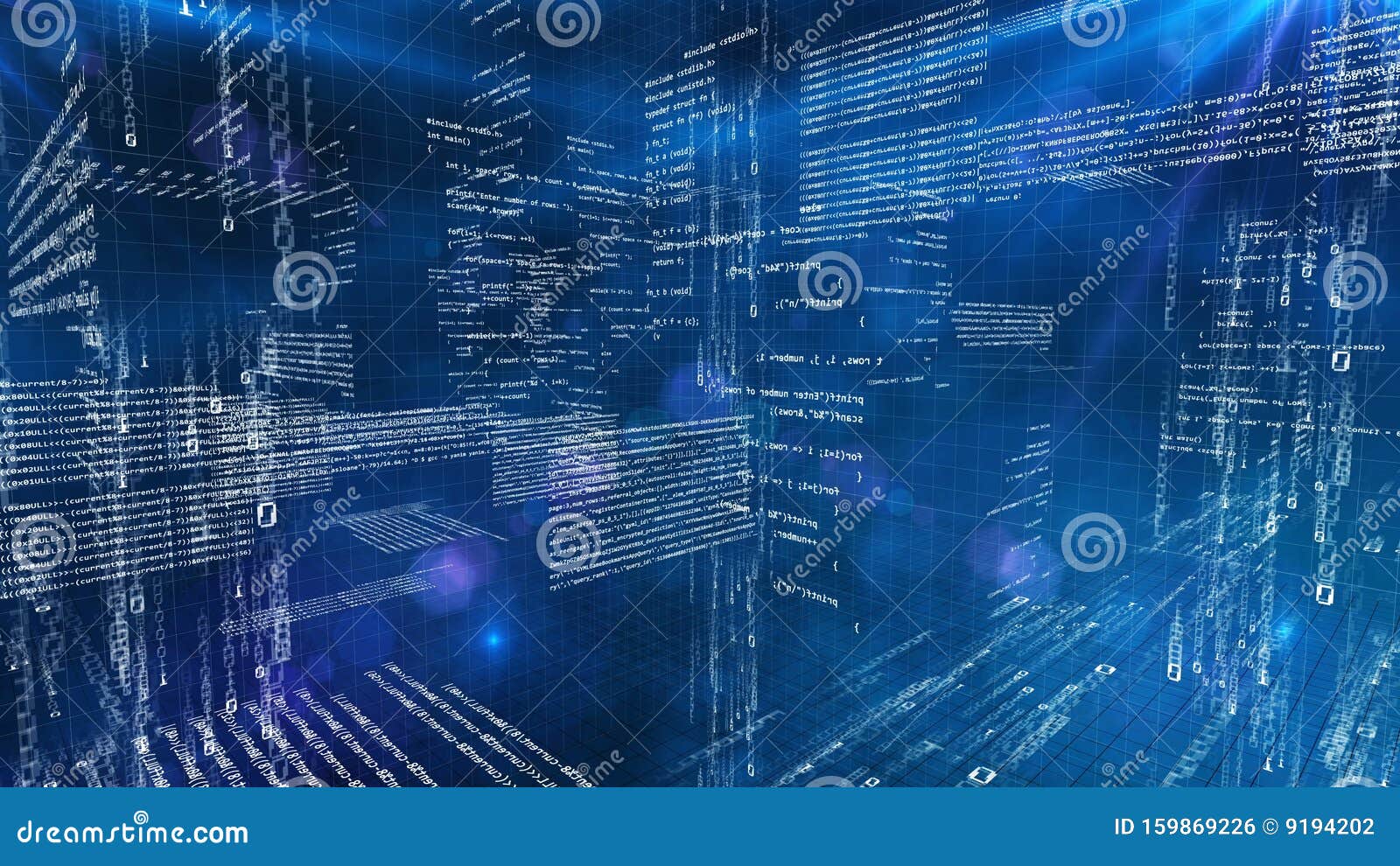 Programming Code 3d World, Inside Machine Processes, Blue Tech ...