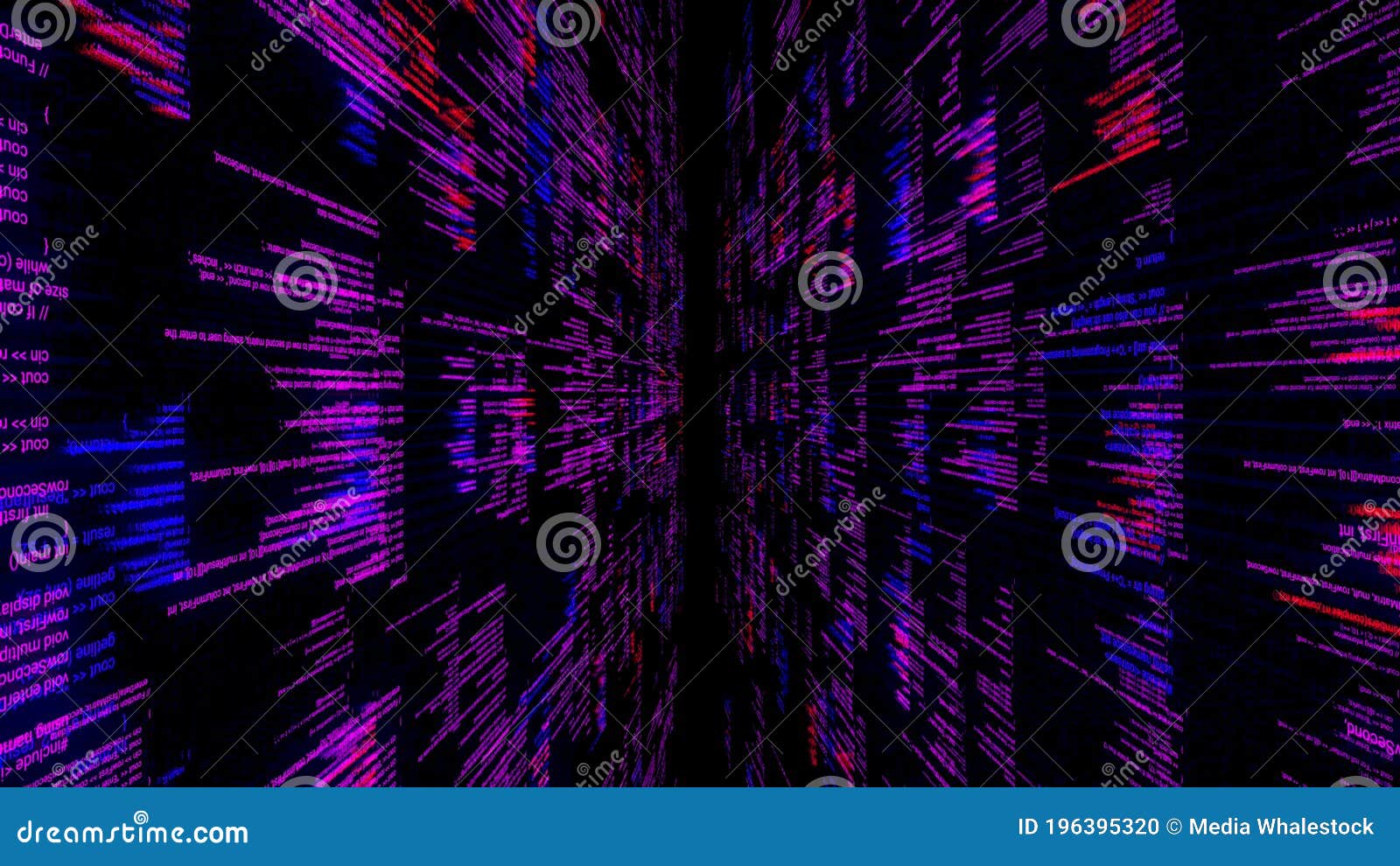 Programming Code Flowing On Black Background With 3d Effect Seamless Loop Animation Abstract
