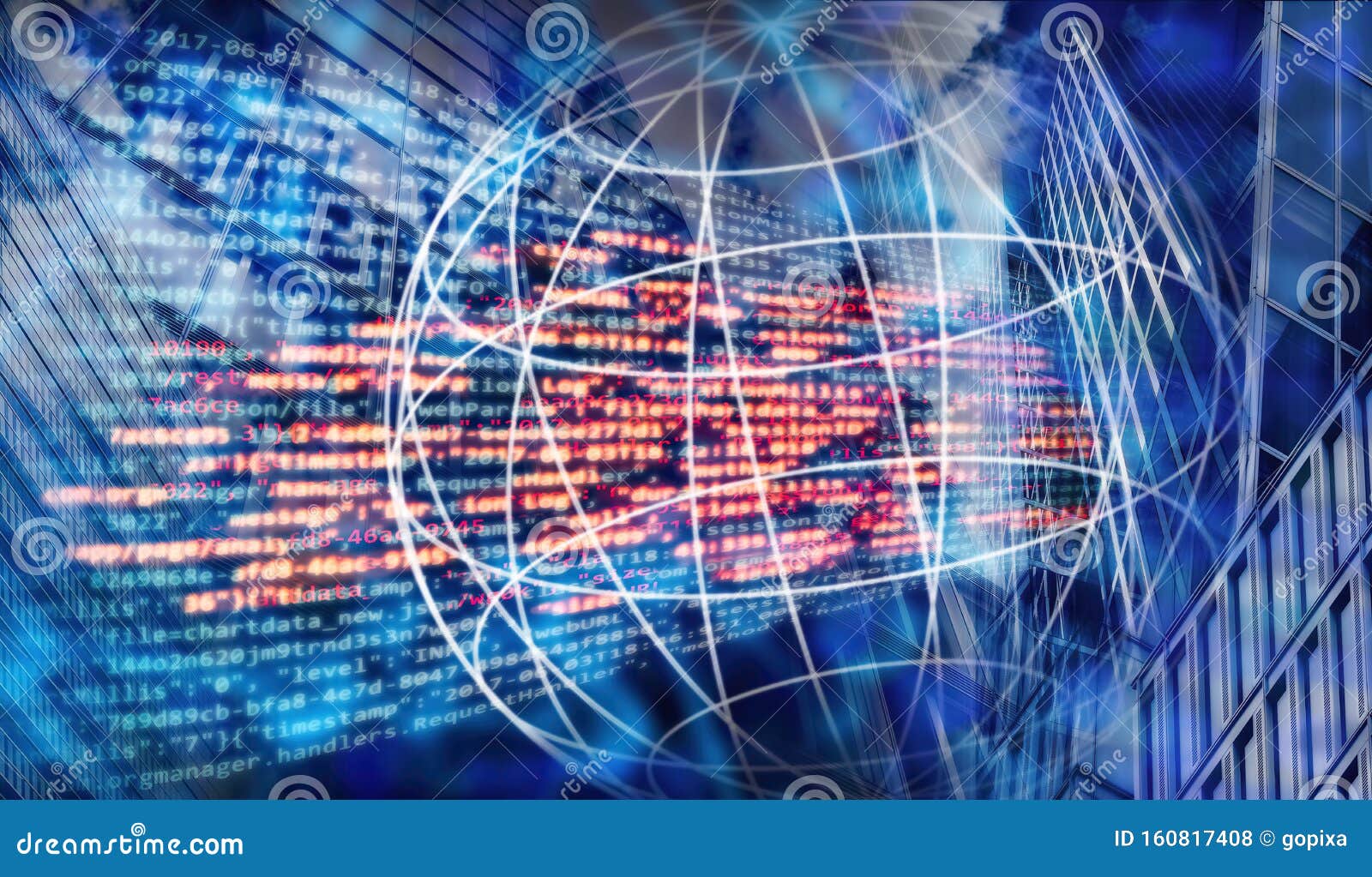 Program Code and Global Business Stock Illustration - Illustration of ...