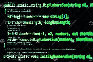 Programming Code - Green Color, Written in C Language Syntax Stock ...
