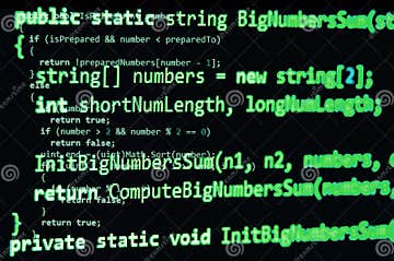 Programming Code - Green Color, Written in C Language Syntax Stock ...