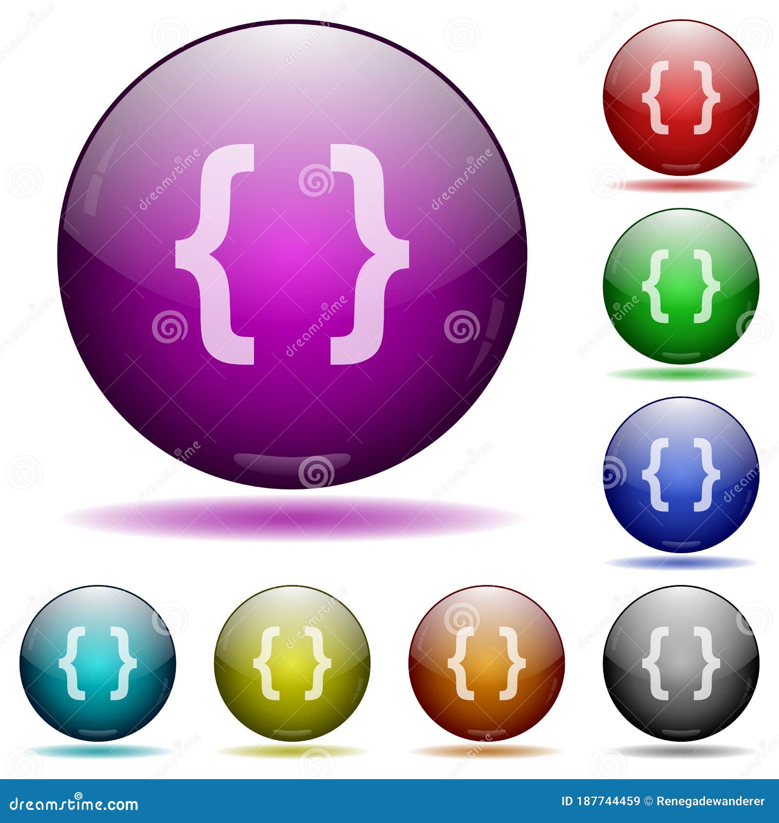 Programming Code Glass Sphere Buttons Stock Vector - Illustration of ...