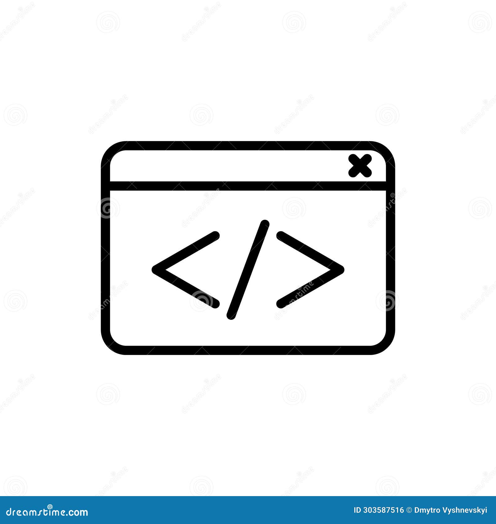 Programming Code Outline Vector Icon Stock Vector - Illustration of browser, page: 303587516