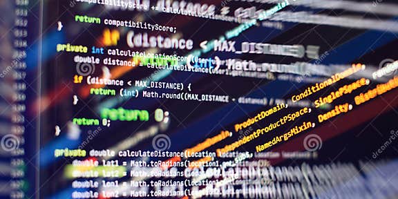 Programming Code. Programming Code on Computer Screen Stock Image ...