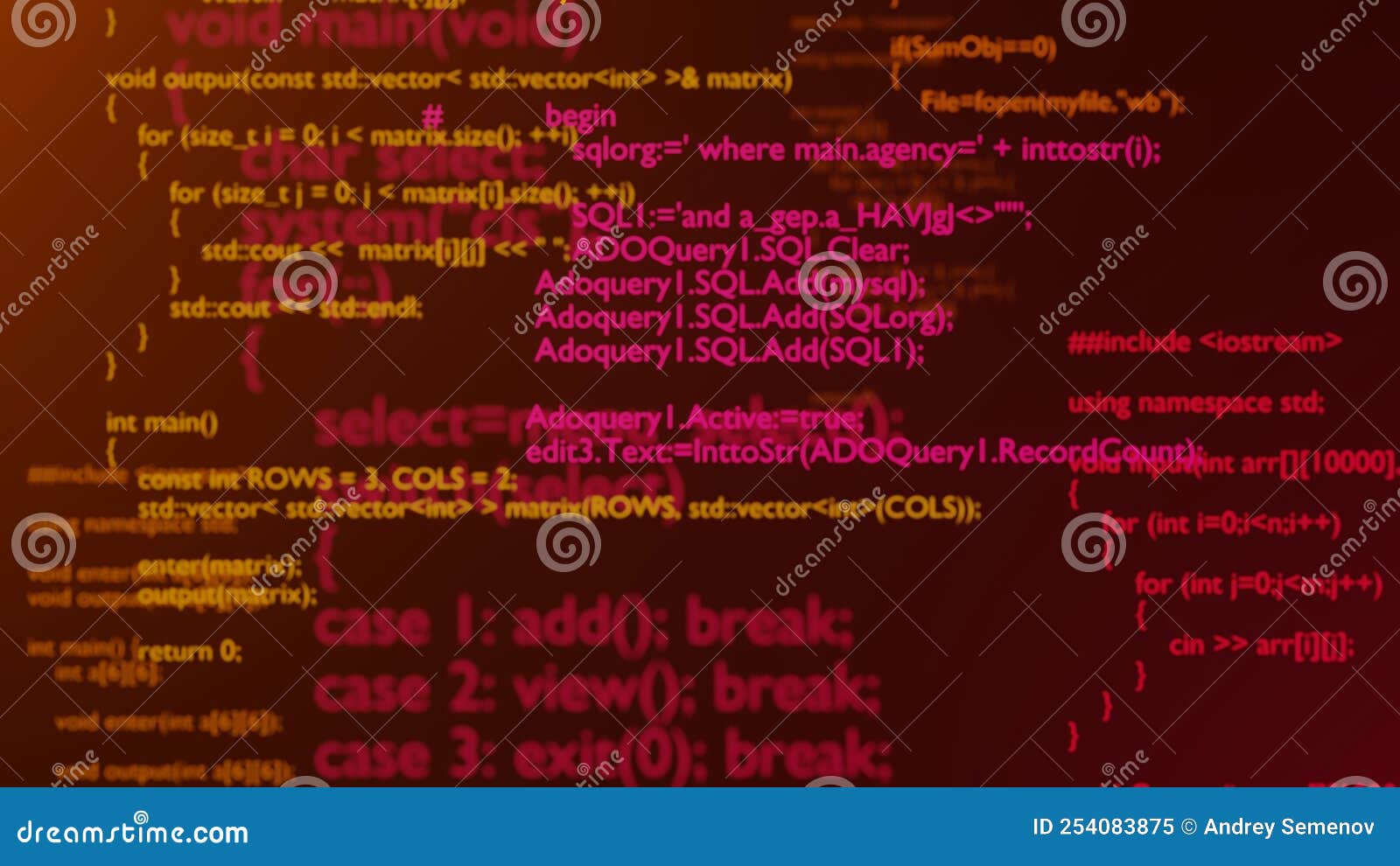 Programming Code Programming Language Strings Coding 3d Render Stock Illustration