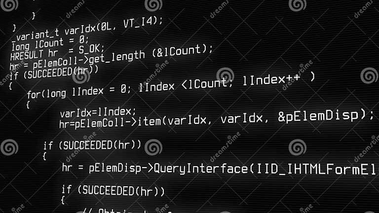 Programming Code Running Over Computer Screen Terminal, Hacking Concept ...