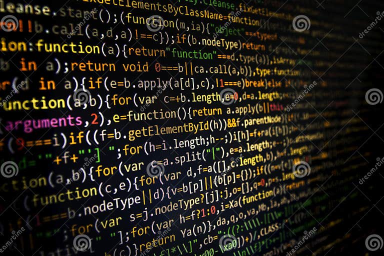 Programming Code Screen of Software Developer. Computer Stock Image ...