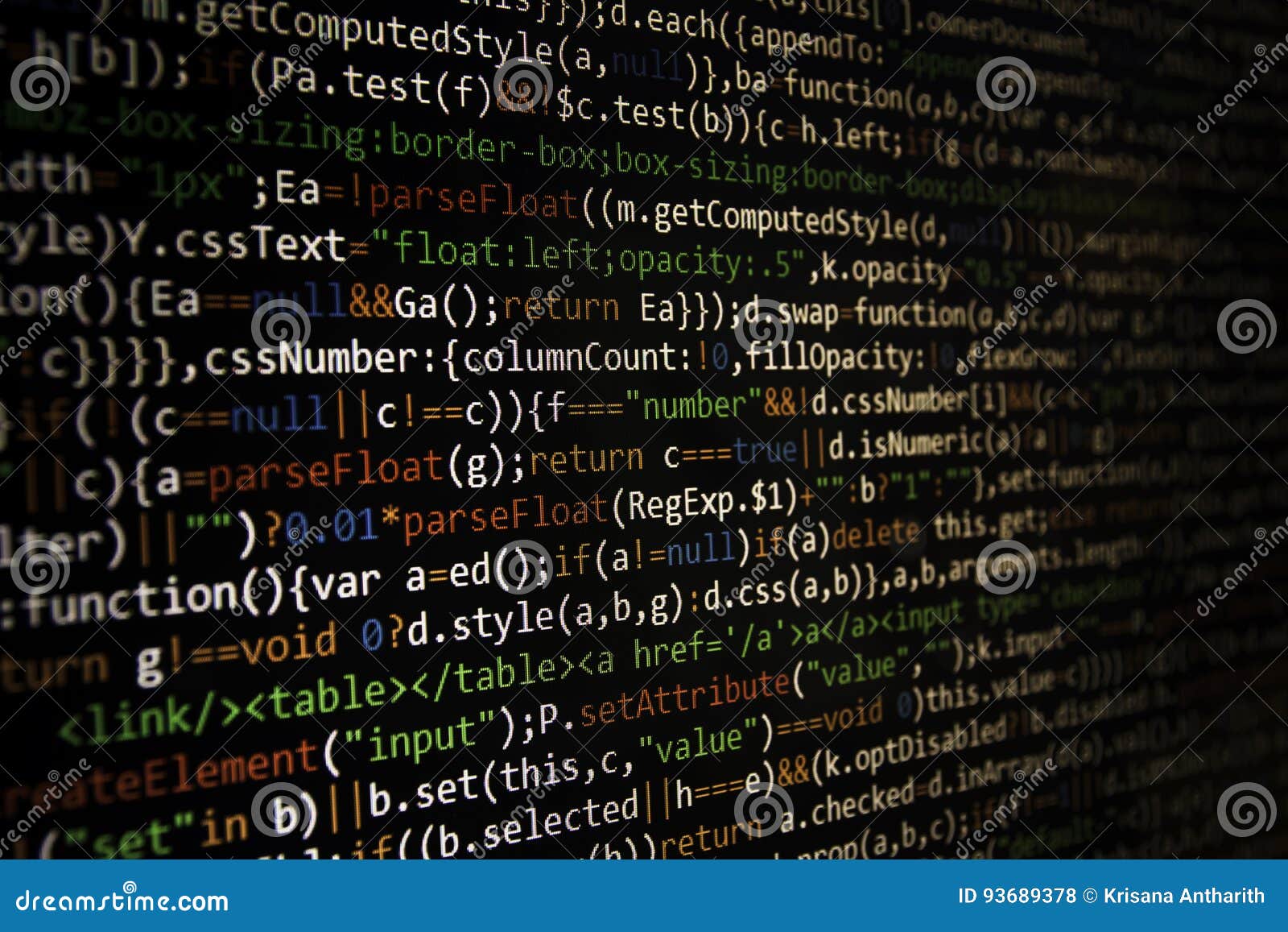Programming Code Screen of Software Developer. Computer Stock Photo ...