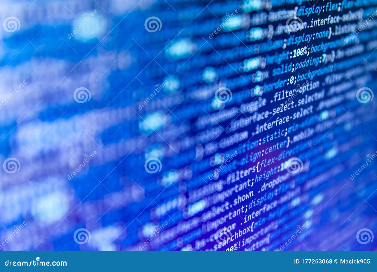 Lines Of Html Code Visible Programmer Typing New Lines Of Html Code Html Code On Lcd Screen