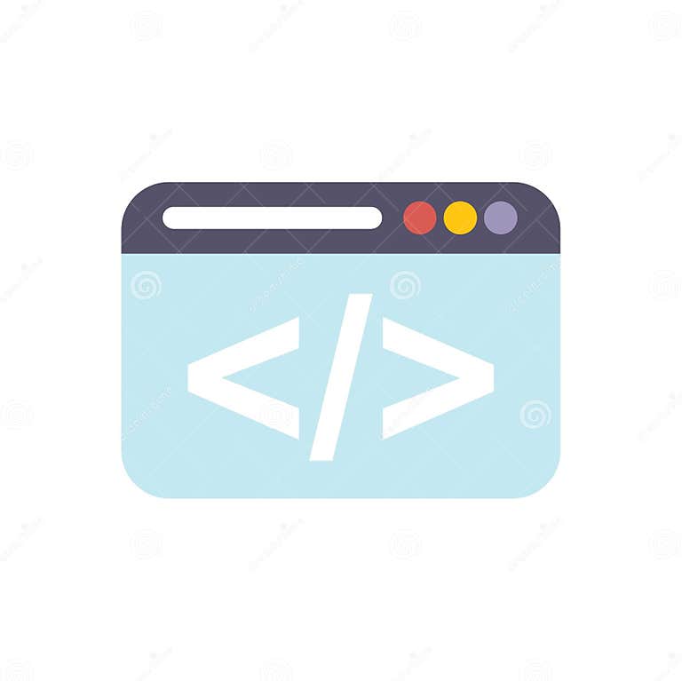 Web Development Concept with Programming Code Symbols Inside Browser Window Stock Vector ...