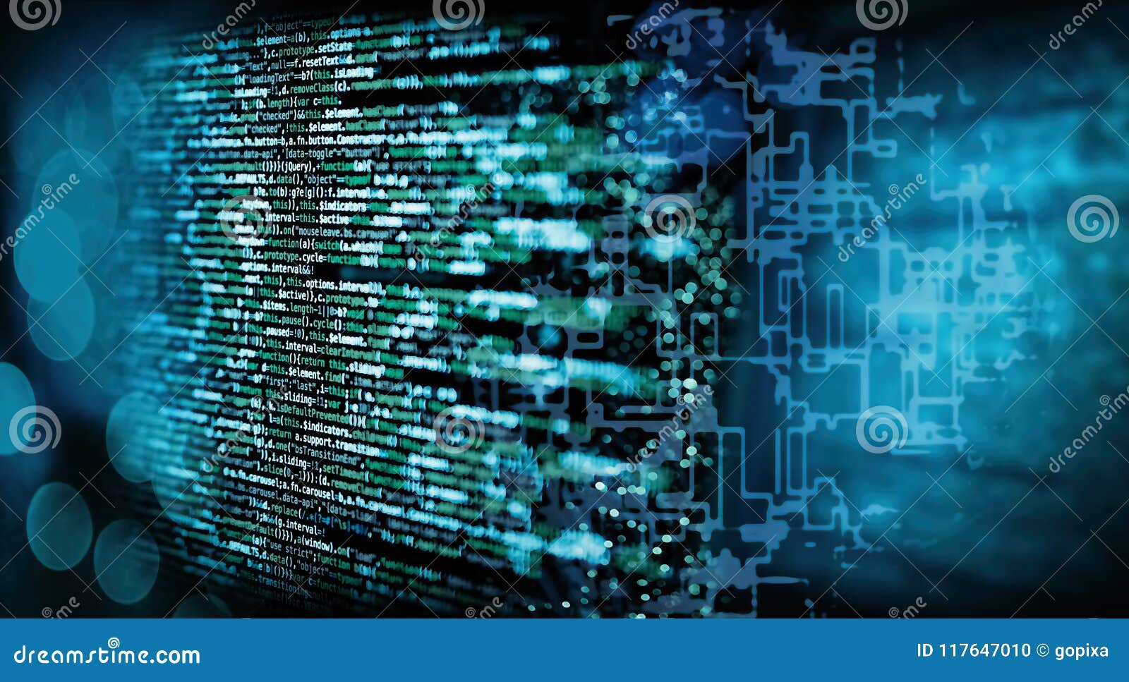 Programming Code with Technical Background Stock Illustration ...