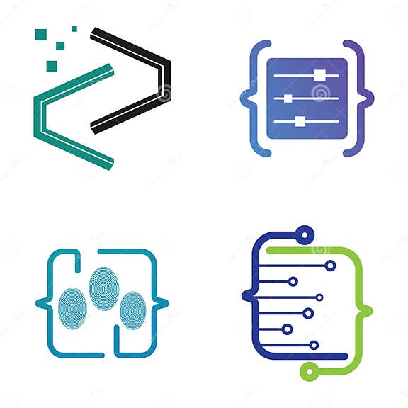 Programming Code Technology Logo Vector Design Stock Vector - Illustration of digital ...