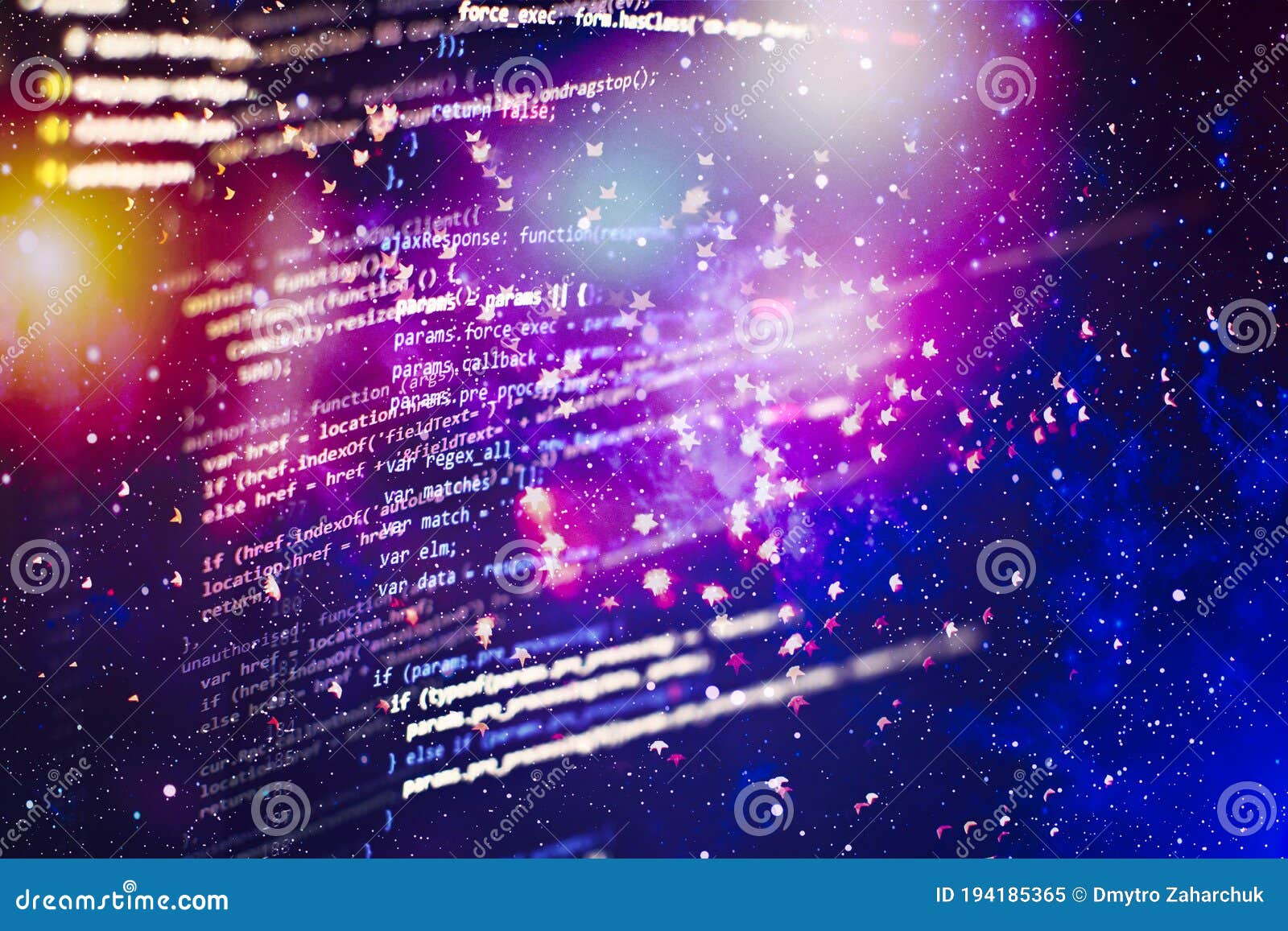 Programming Code Typing Source Code Close Up Programmer Working On Computer Screen Real