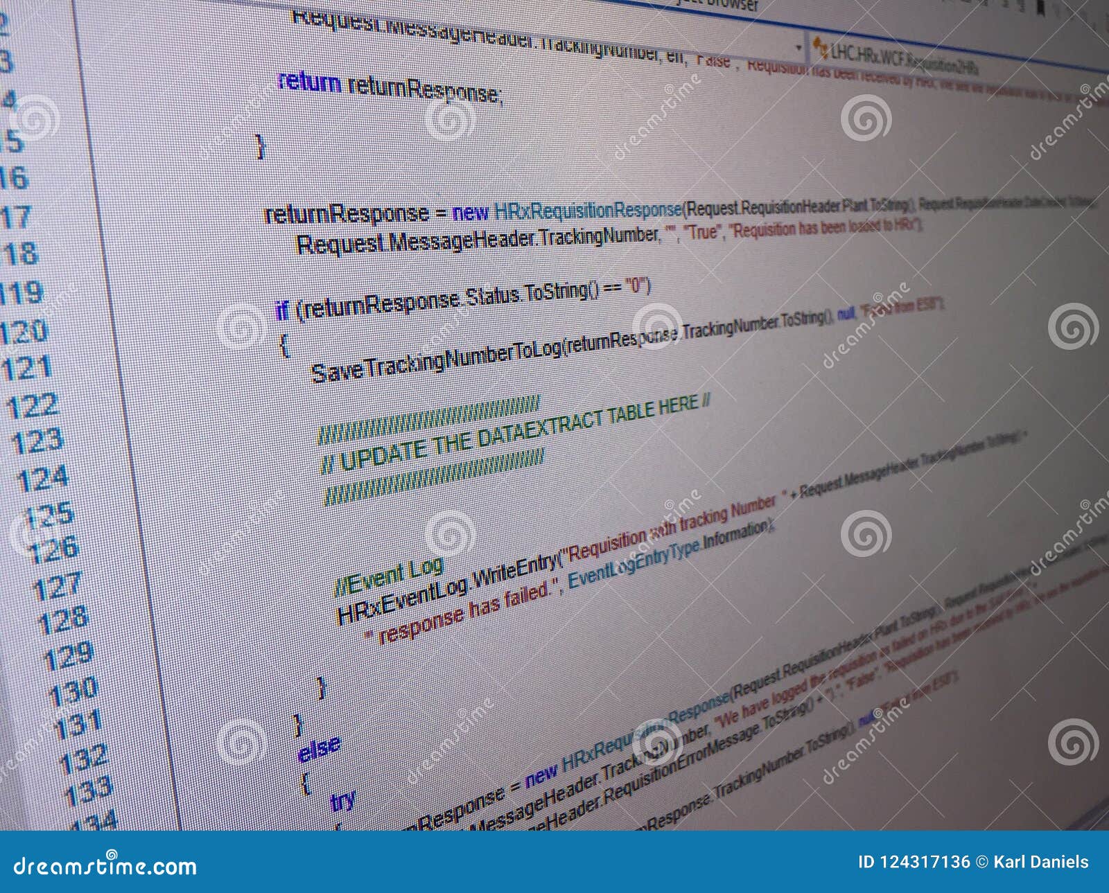 Programming Code Window on Screen Stock Photo - Image of code ...