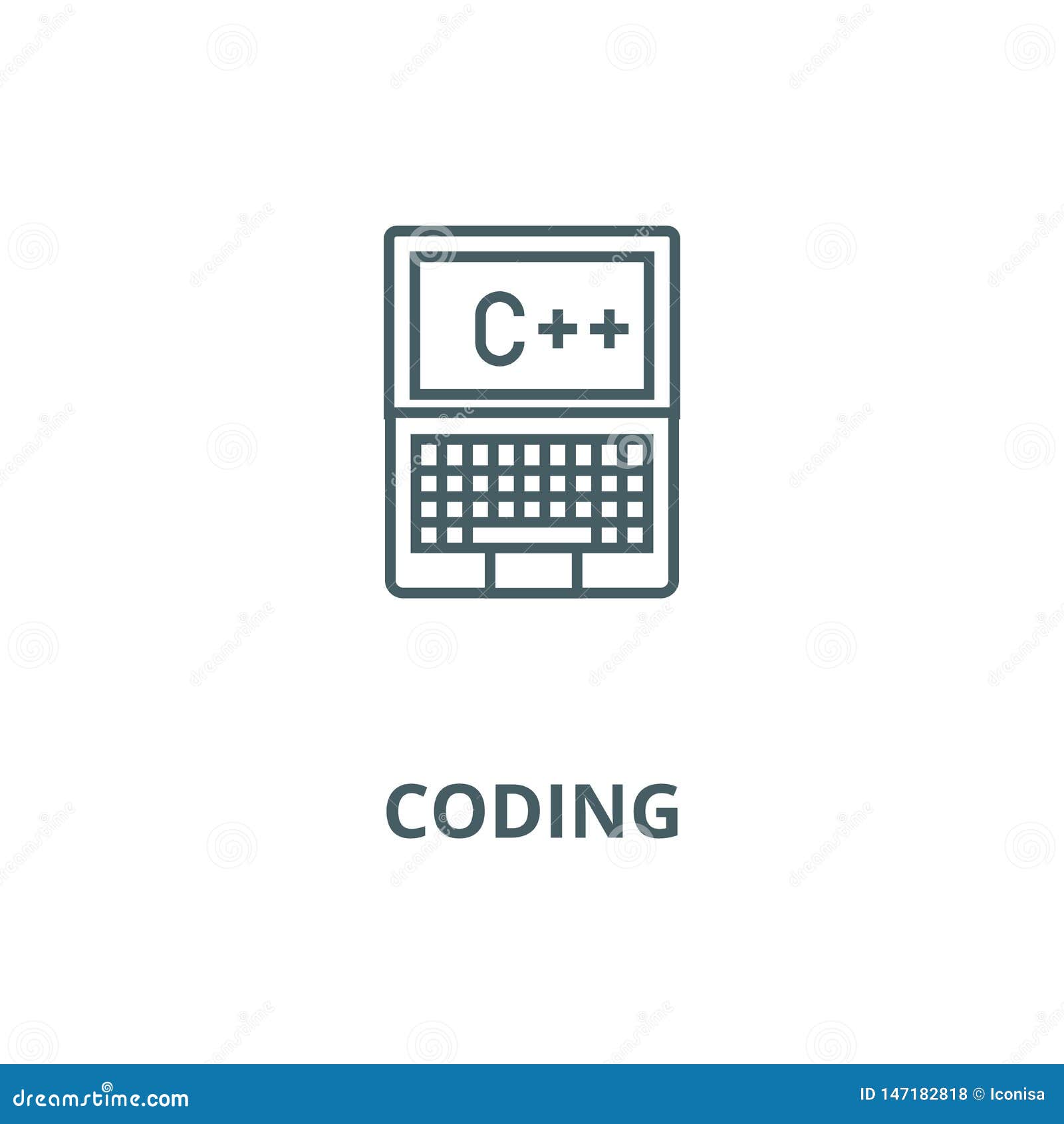Programming, Coding, C Plus Vector Line Icon, Linear Concept, Outline ... Programming, Coding, C Plus Vector Line Icon, Linear Concept, Outline ...