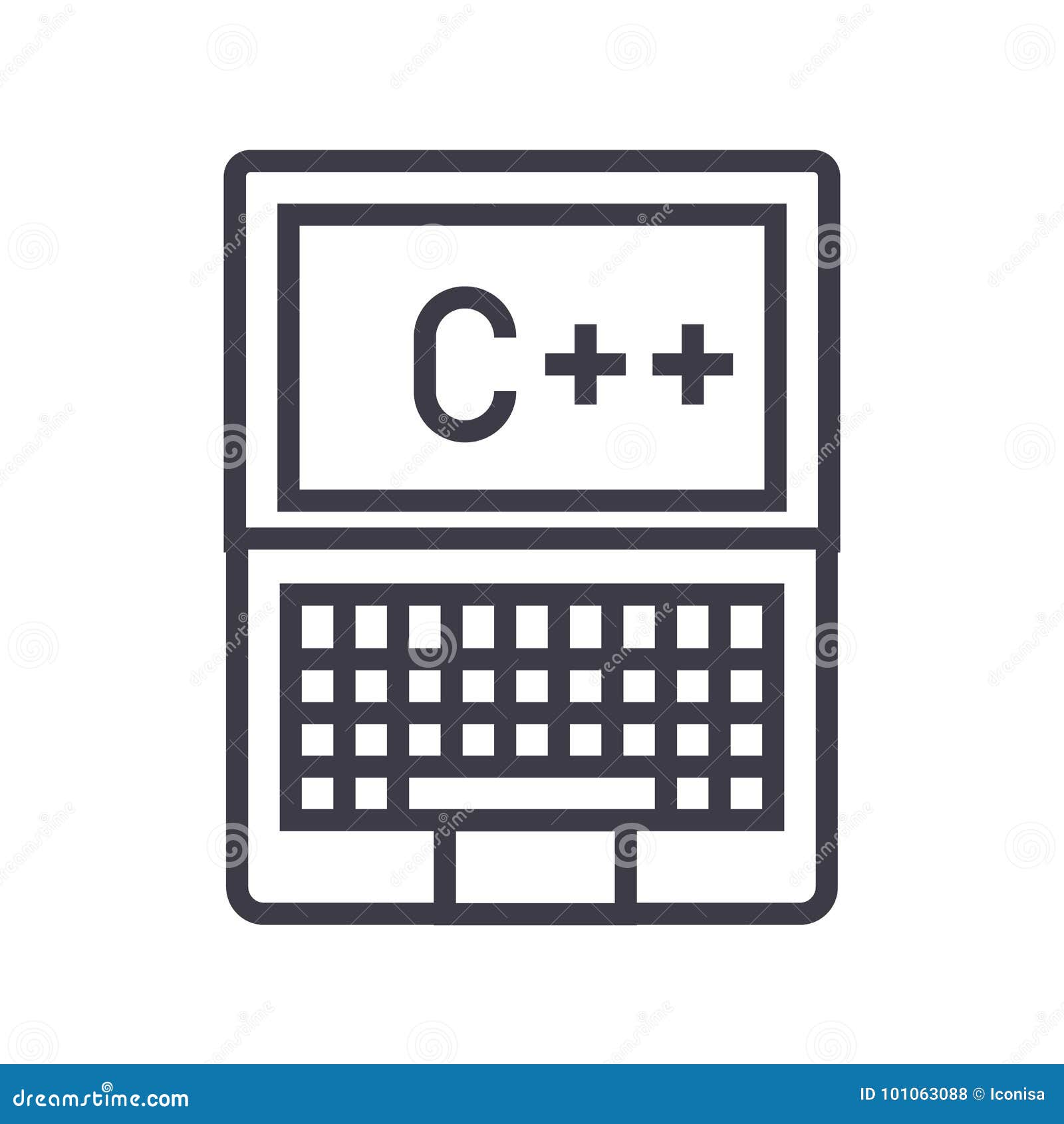 Programming, Coding, C Plus Vector Line Icon, Sign, Illustration on ... Programming, Coding, C Plus Vector Line Icon, Sign, Illustration on ...